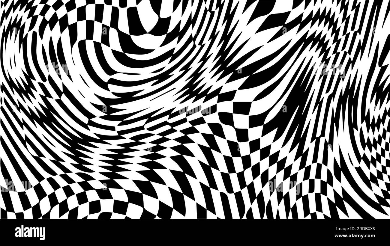 Black and white chess wave pattern. Checker board swirl background ...