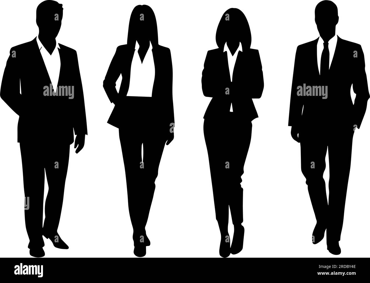 Business team silhouette. Businessmen and businesswomen business group ...