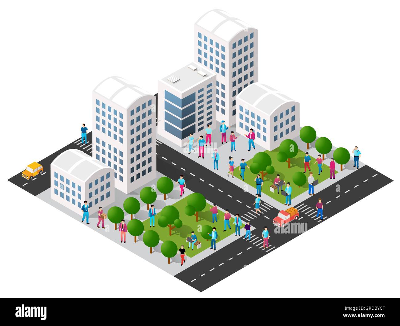 The city lifestyle scene on urban themes with houses, cars, people ...