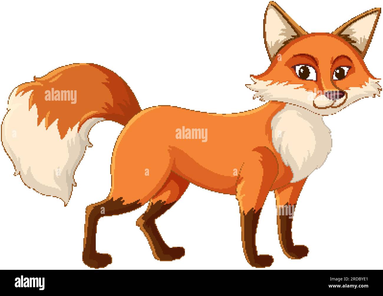 Cute red fox cartoon isolated illustration Stock Vector Image & Art - Alamy