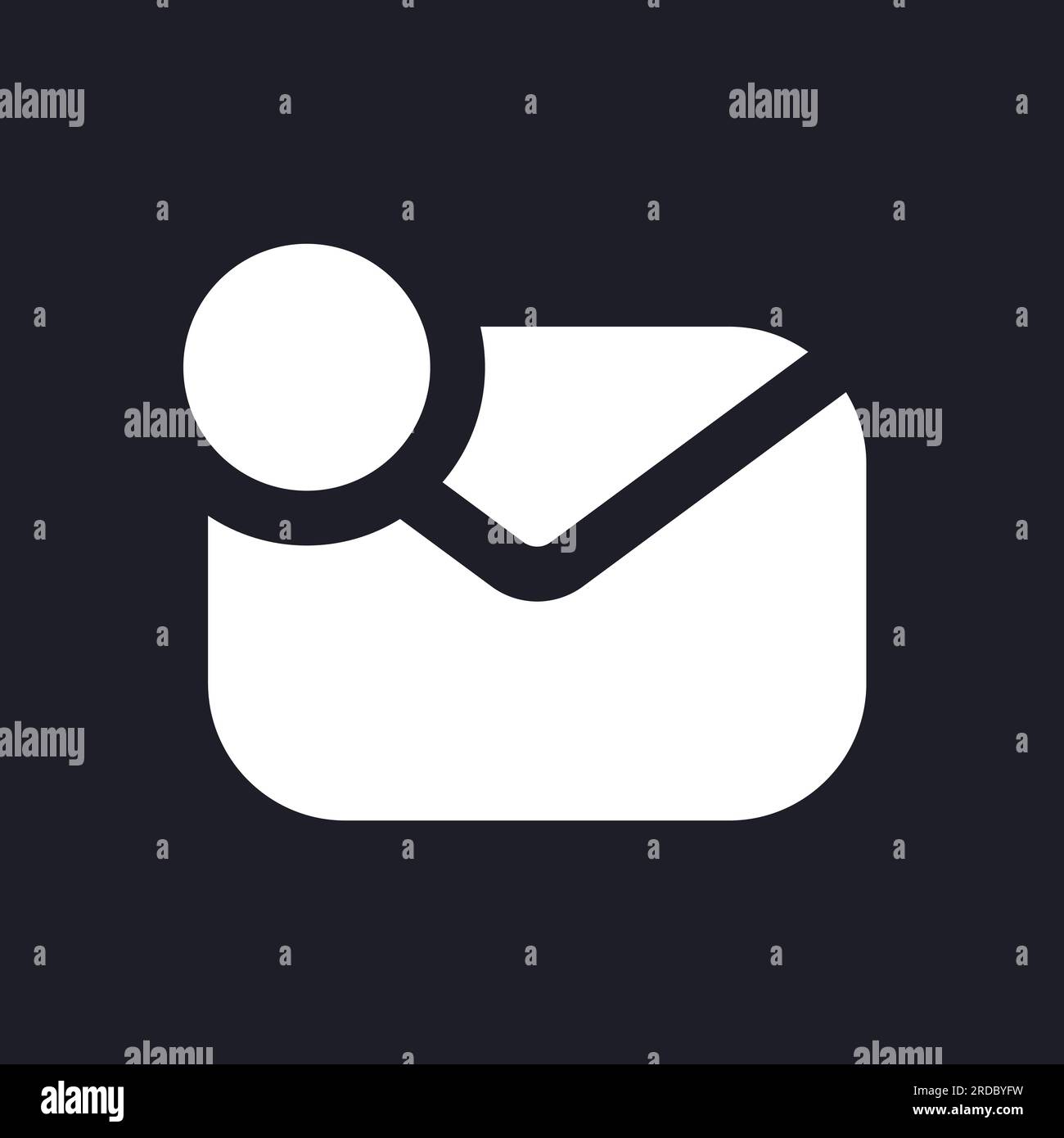 Letter notification dark mode glyph ui icon Stock Vector Image & Art ...