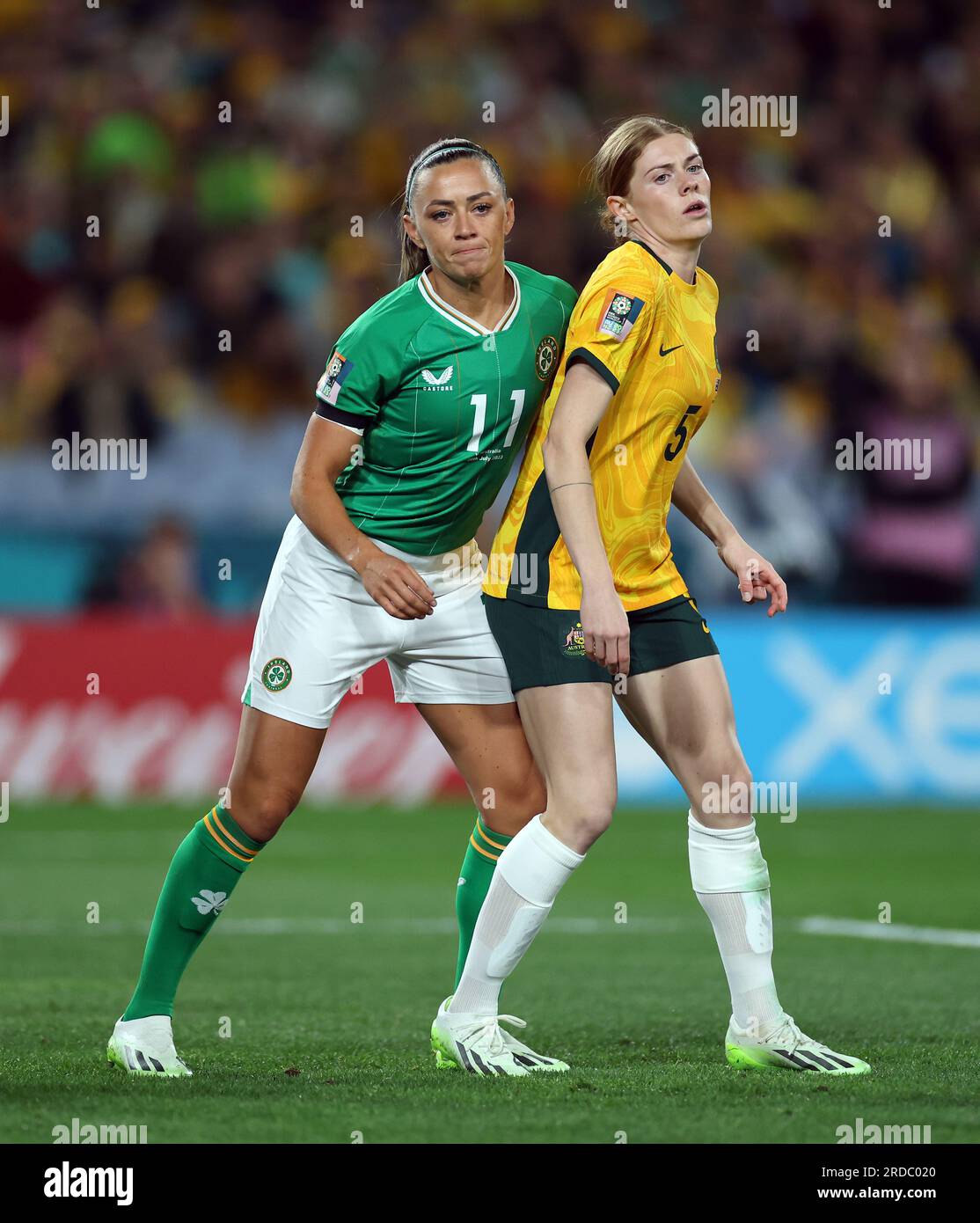 Republic of Ireland's Katie McCabe and Australia's Cortnee Vine during ...