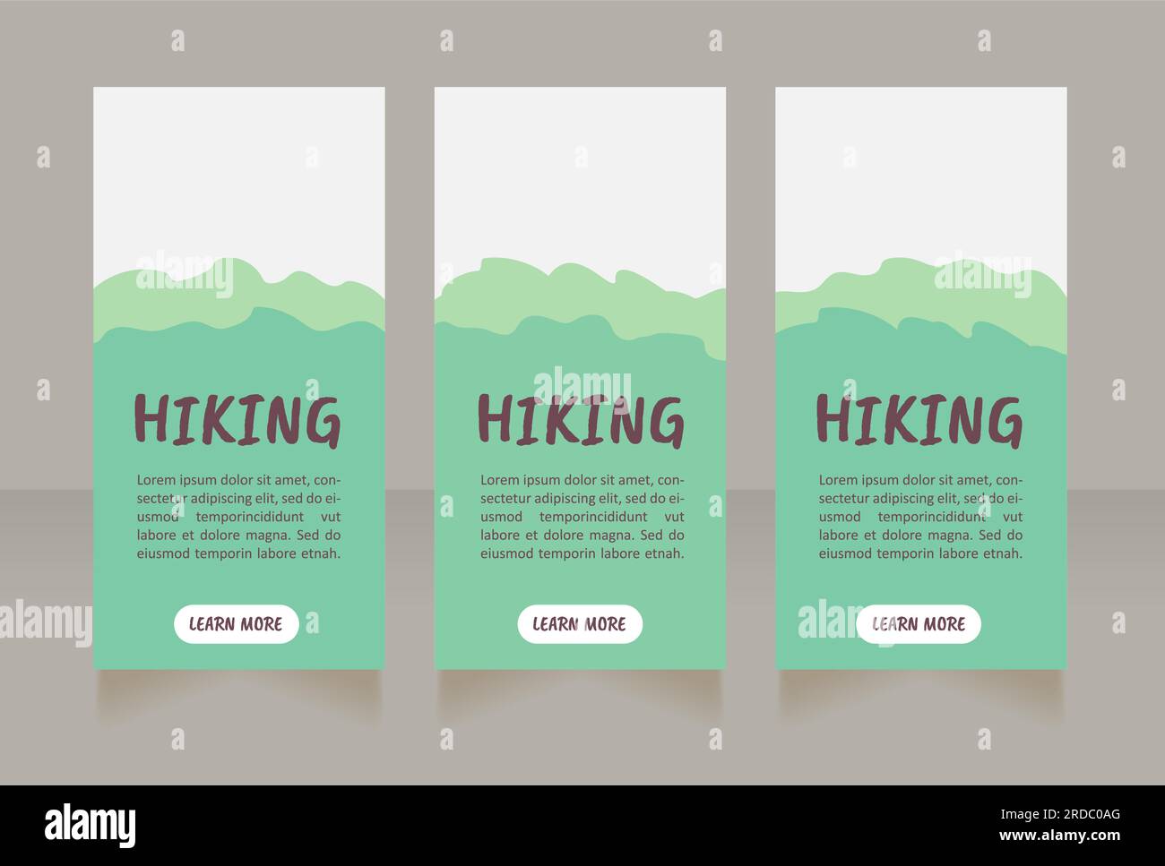 Hiking for beginners web banner design template Stock Vector Image ...