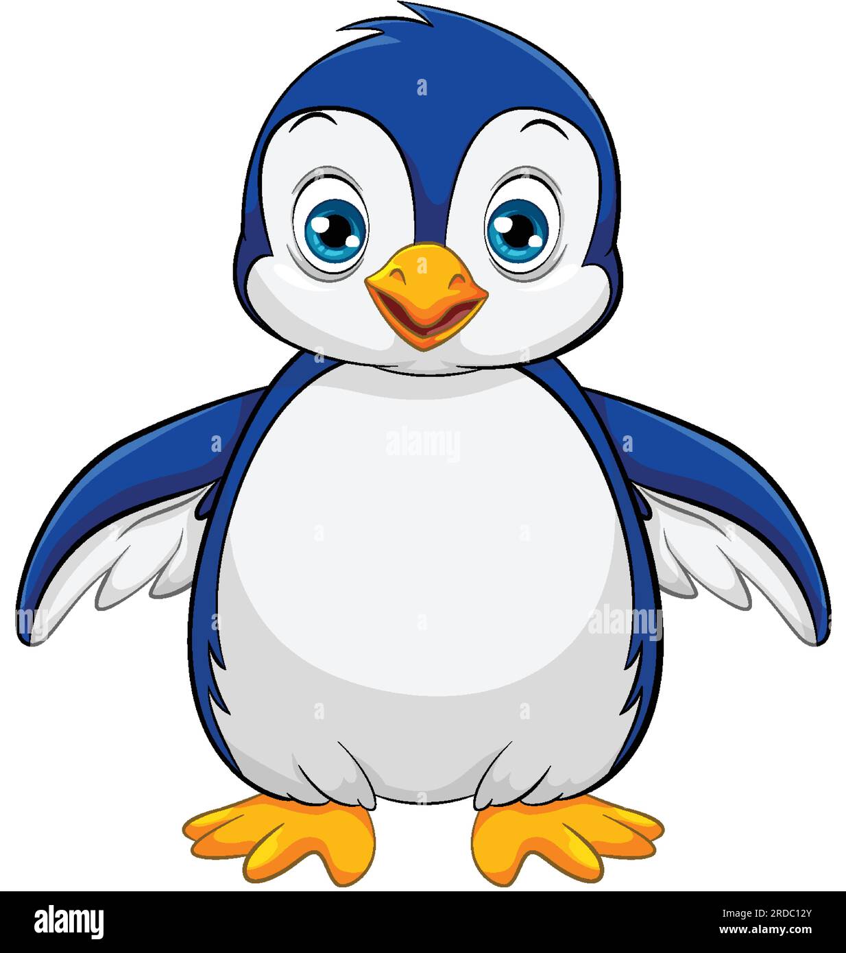 A vector cartoon illustration of a ute walking a penguin, isolated on a ...