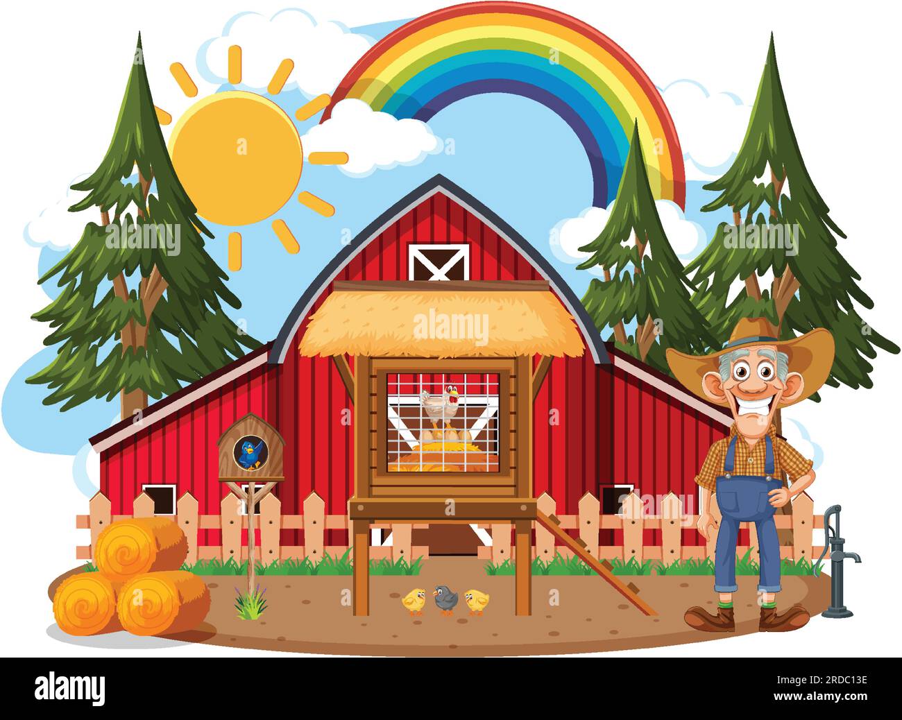 Farm scene old farmer Cut Out Stock Images & Pictures - Alamy