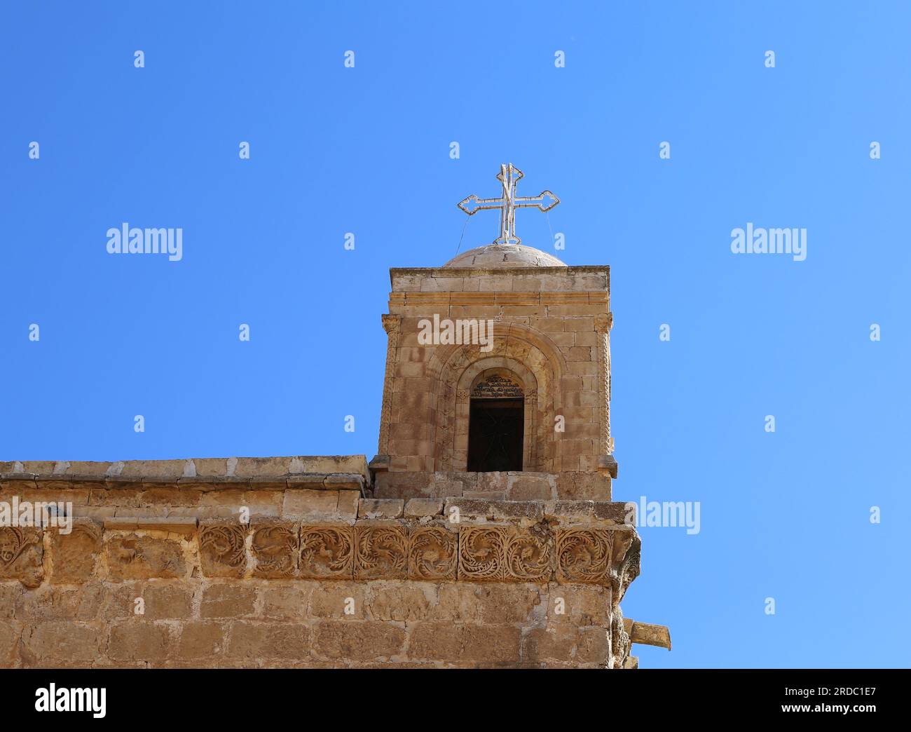 Bell Tower with Assyrian Cross in Mardin, Turkey Stock Photo - Alamy