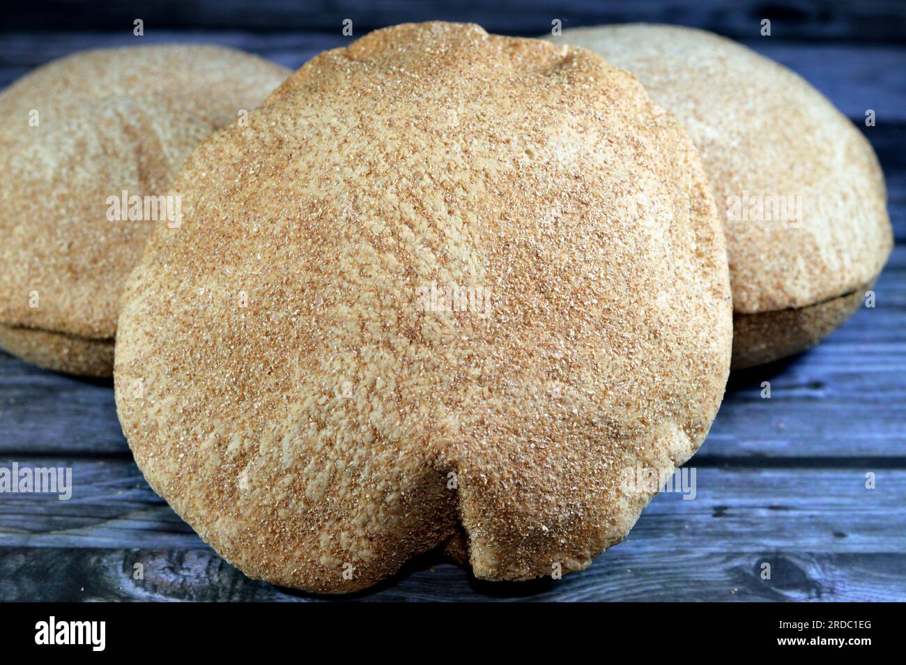 Egyptian brown bran thin crispbread bread, puff thin, crispy and ...