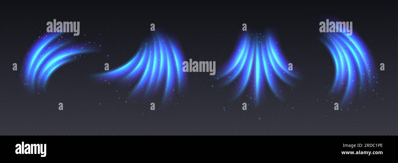 Cold air flow effect, fresh breeze, winter freezing wind, blue light ...