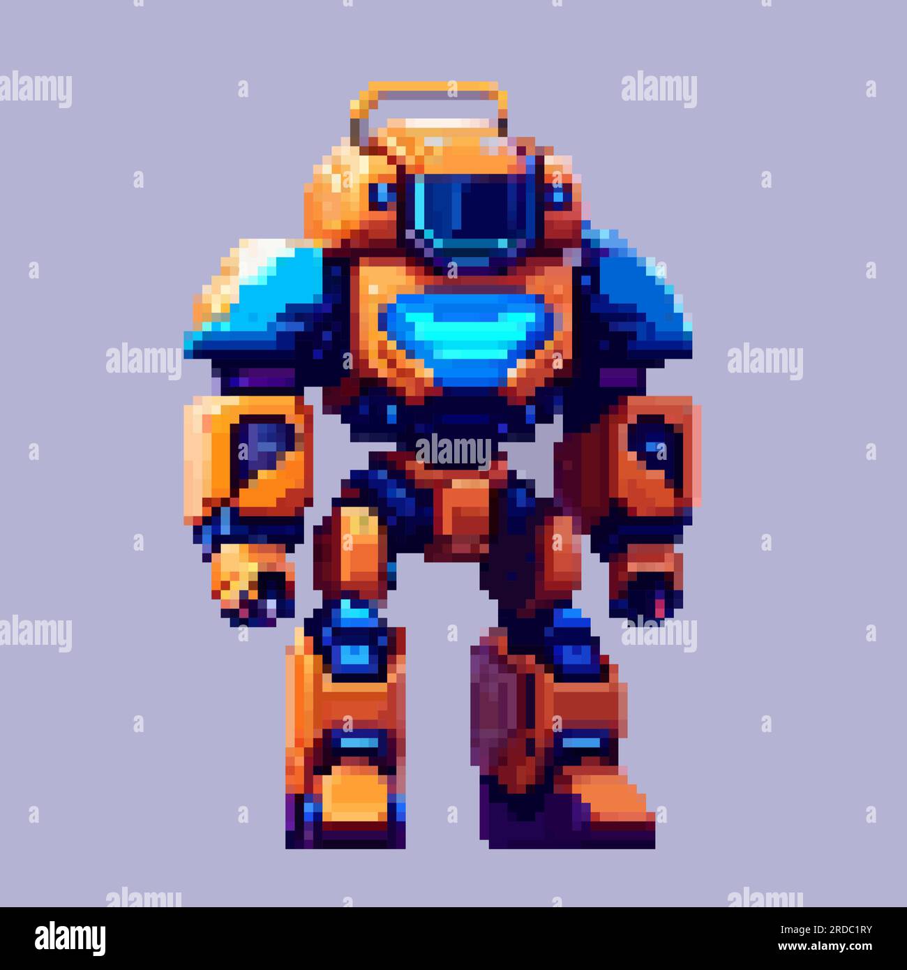 Robot pixel art character for 8 bit game scenery arcade video game ...
