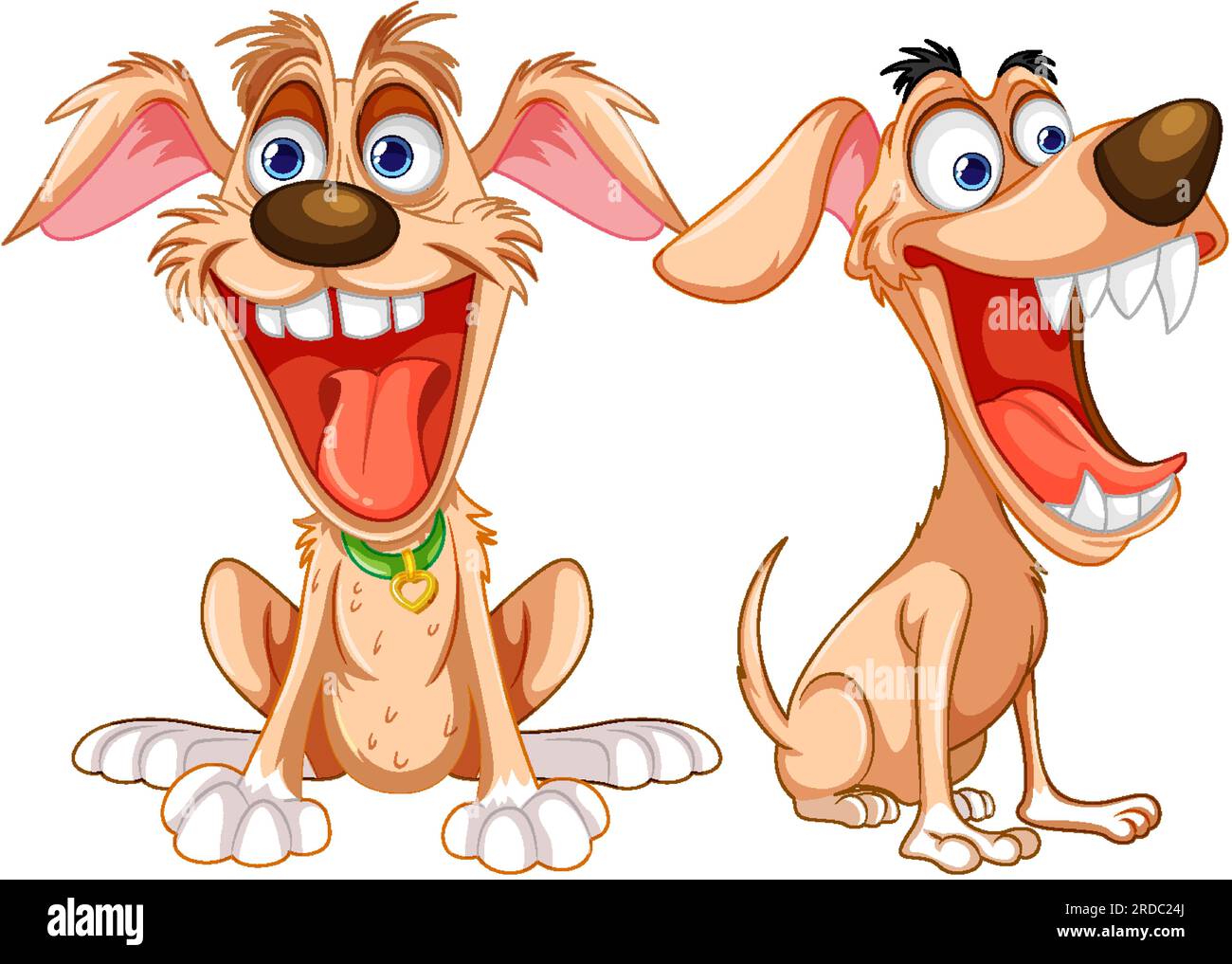 Cute playful crazy dog cartoon illustration Stock Vector Image & Art ...
