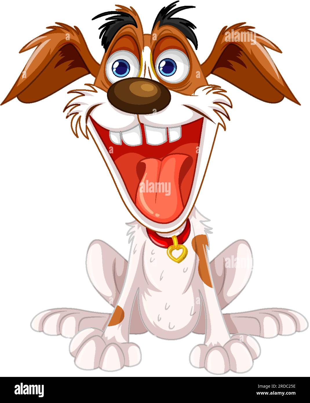Cute playful crazy dog cartoon illustration Stock Vector Image & Art ...