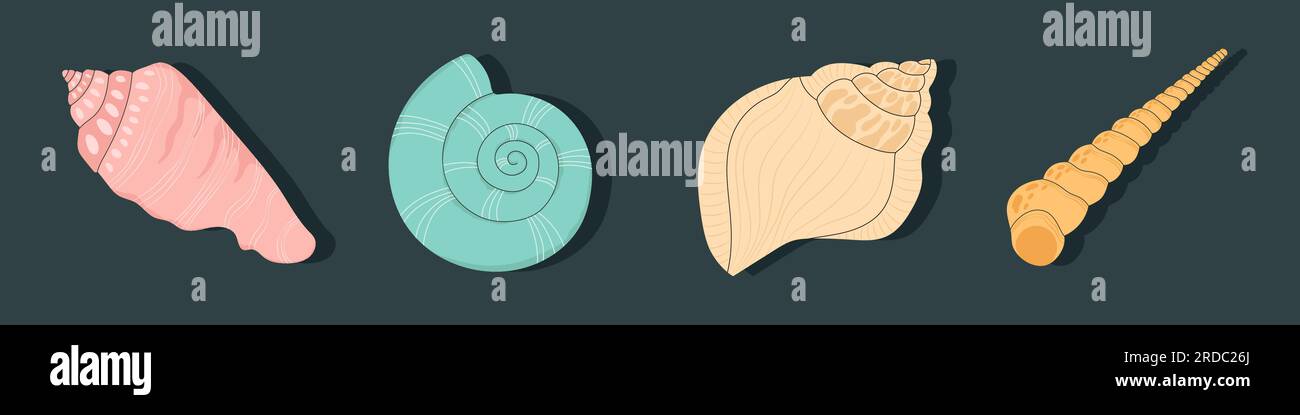 Seashell. Isolated seashells, oyster and clam Stock Vector Image & Art ...