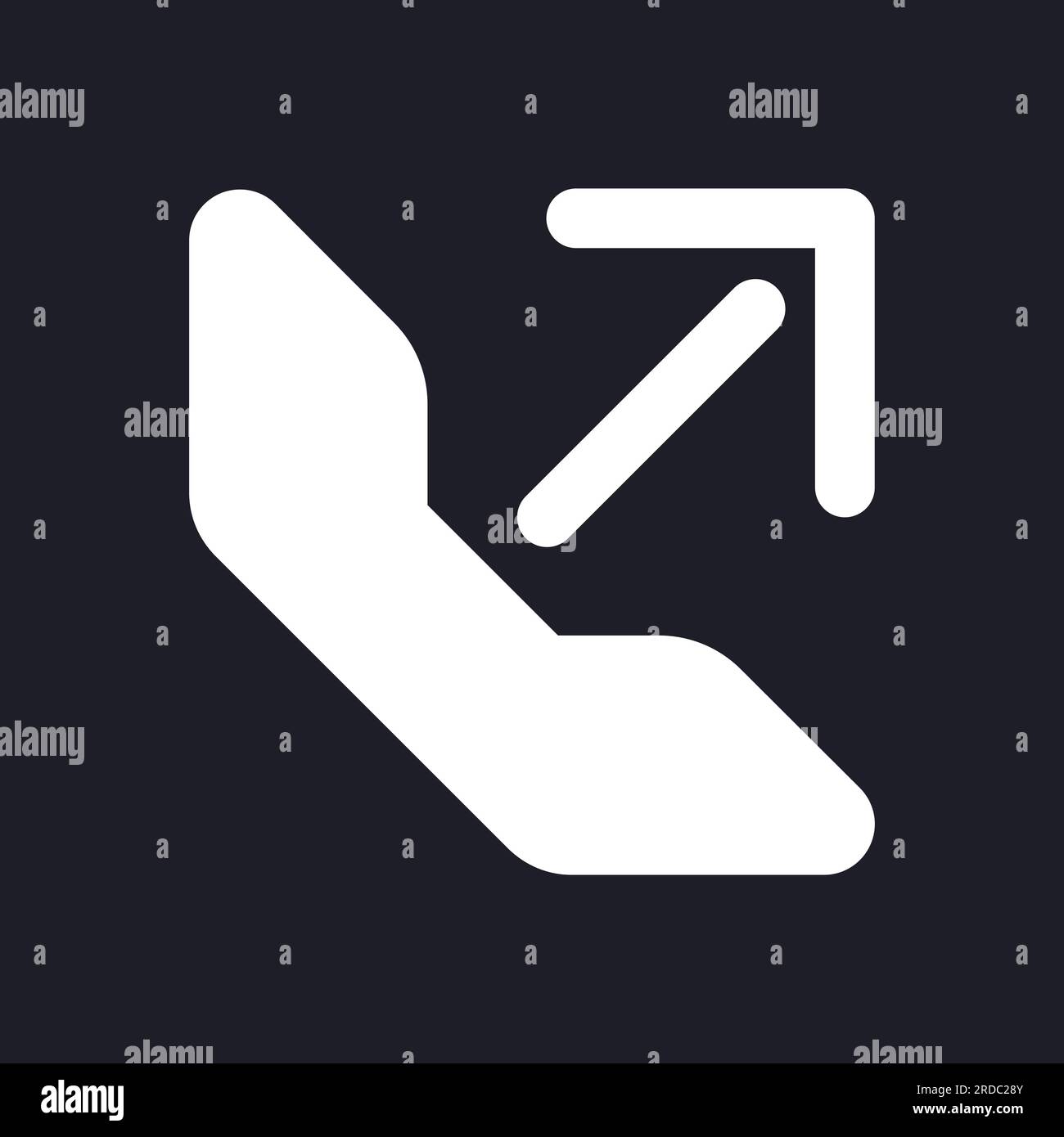 Outgoing call flat white Stock Vector Images - Alamy
