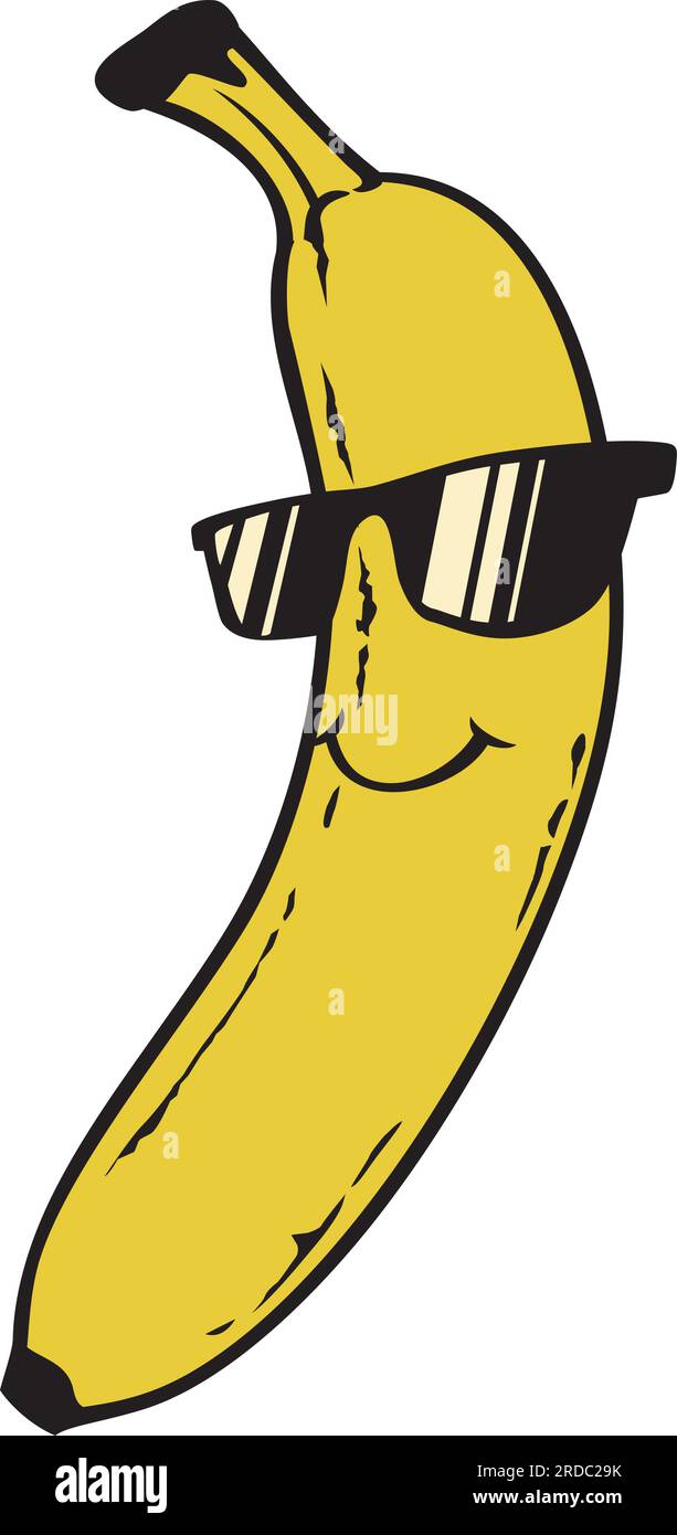 Funny banana fruit with sunglasses. Vector illustration Stock Vector Image & Art - Alamy