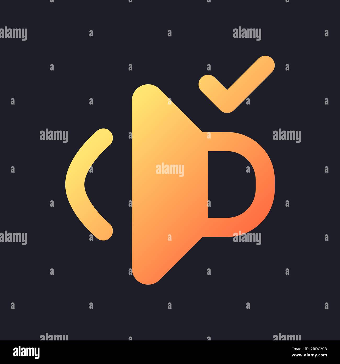Volume on orange solid gradient ui icon for dark theme Stock Vector ...