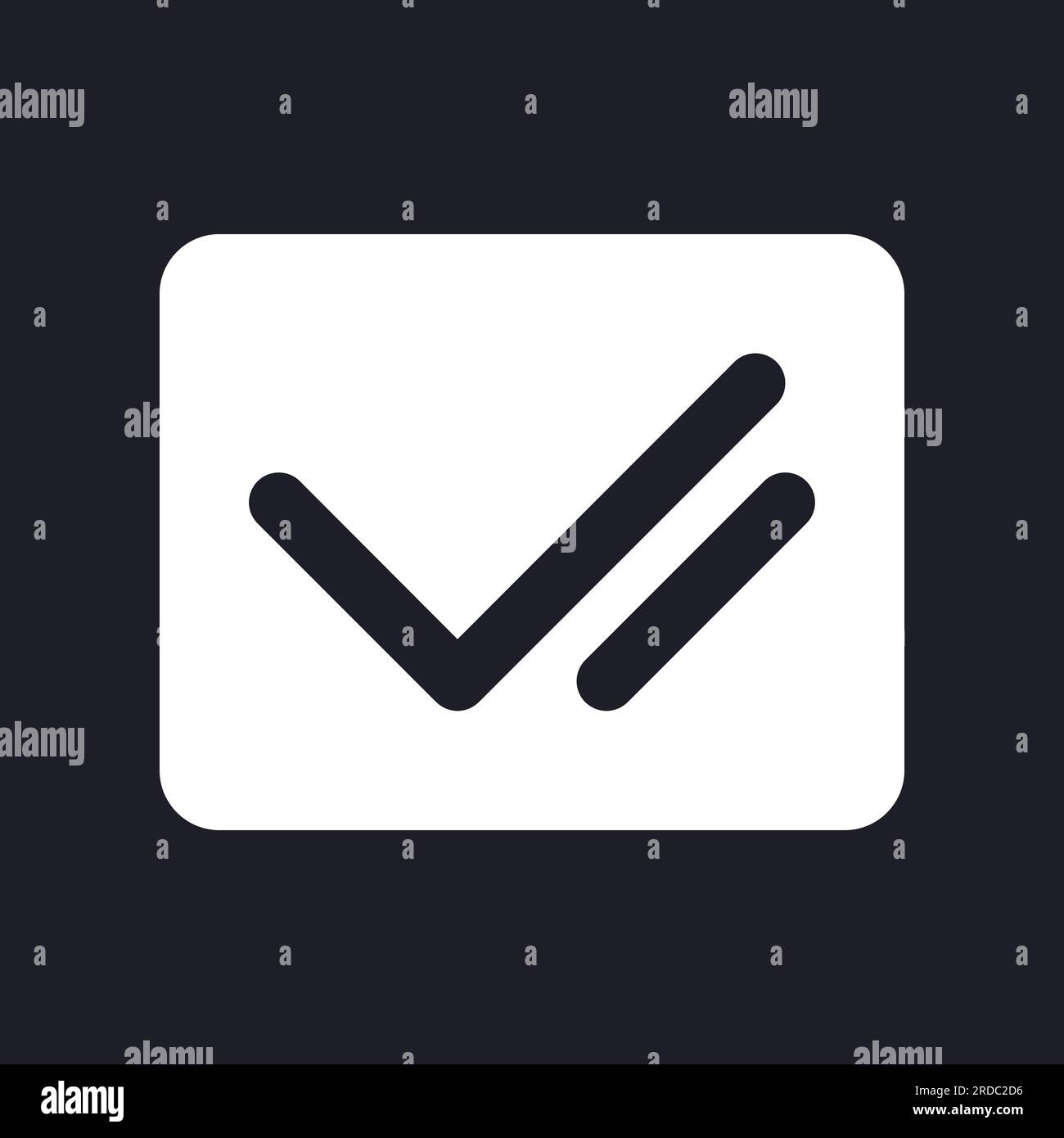 Double checkmark dark mode glyph ui icon Stock Vector Image & Art - Alamy