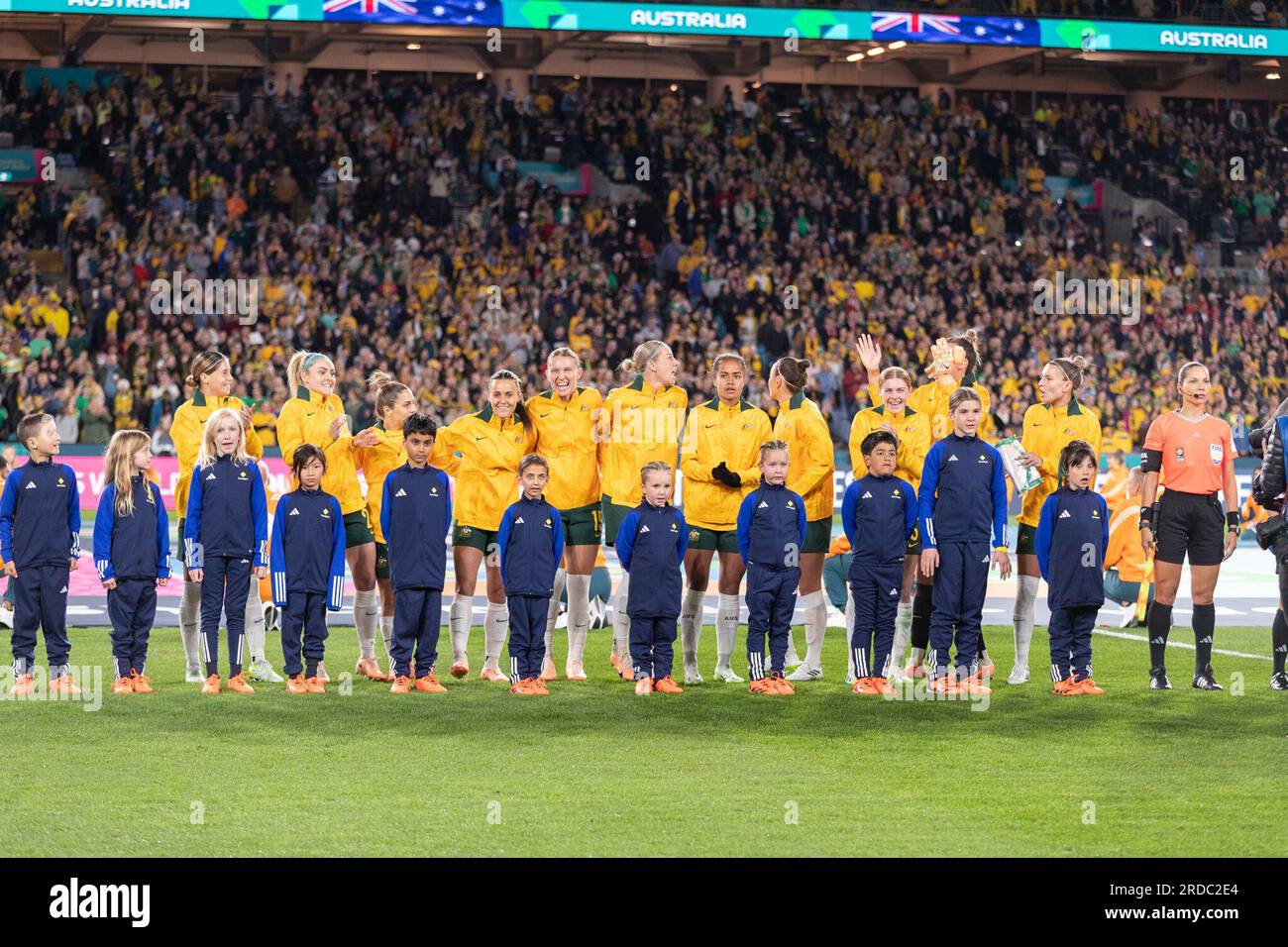 Sydney, Australia. 20th July, 2023. Players of Australia line up prior ...