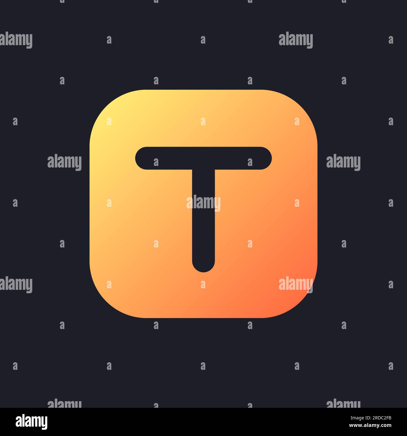Text overlay orange solid gradient ui icon for dark theme Stock Vector Image & Art - Alamy