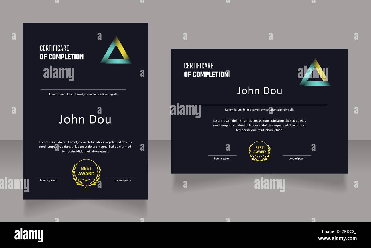 Class completion certificate design template set Stock Vector Image ...