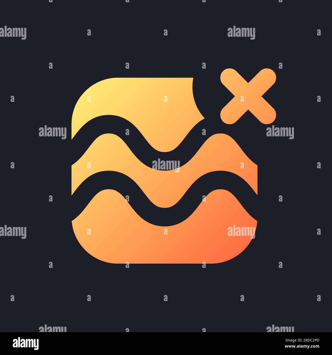Remove float effect orange solid gradient ui icon for dark theme Stock Vector Image & Art - Alamy