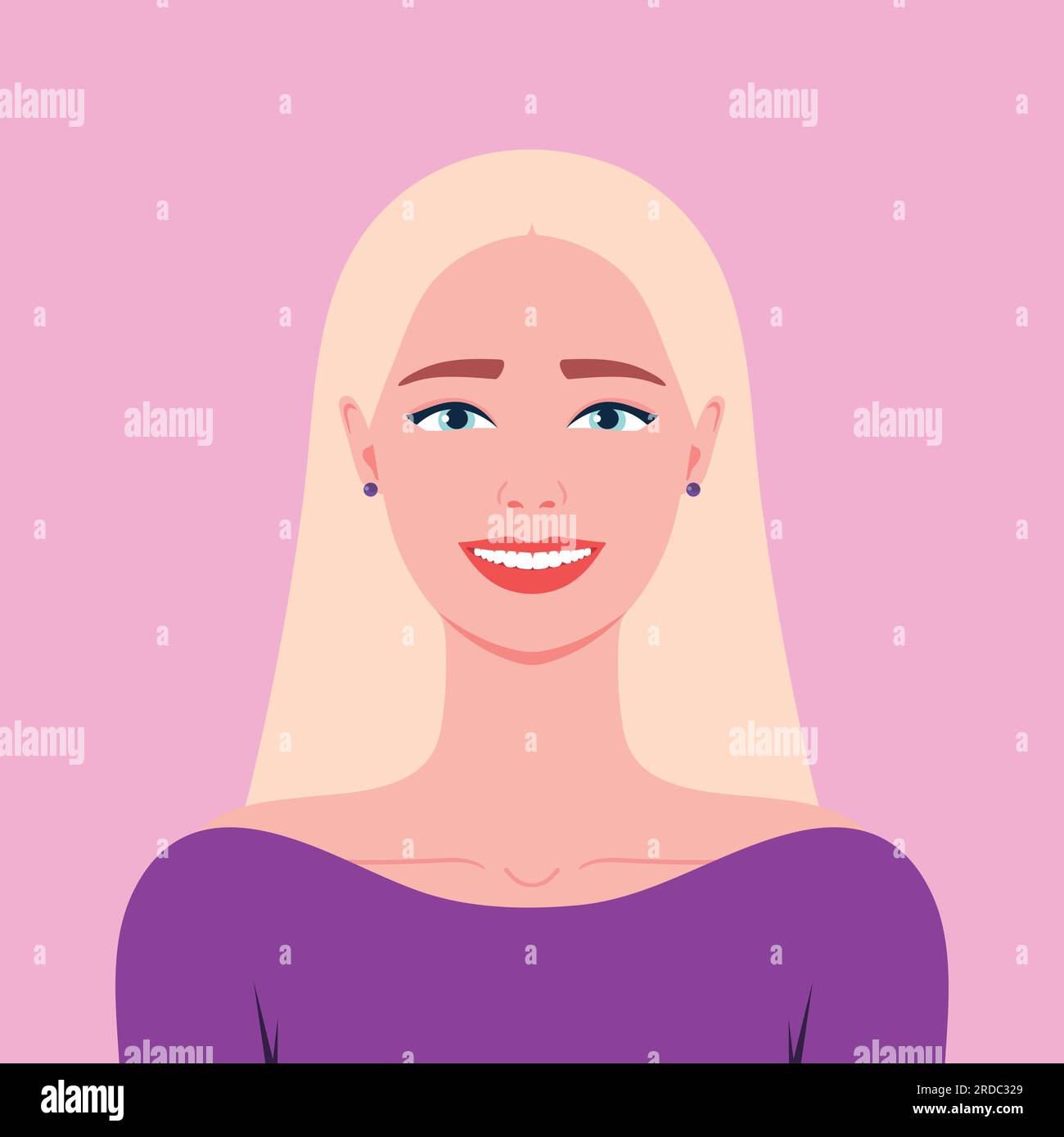 Blond Haired Girl Portrait Stock Vector Images Alamy