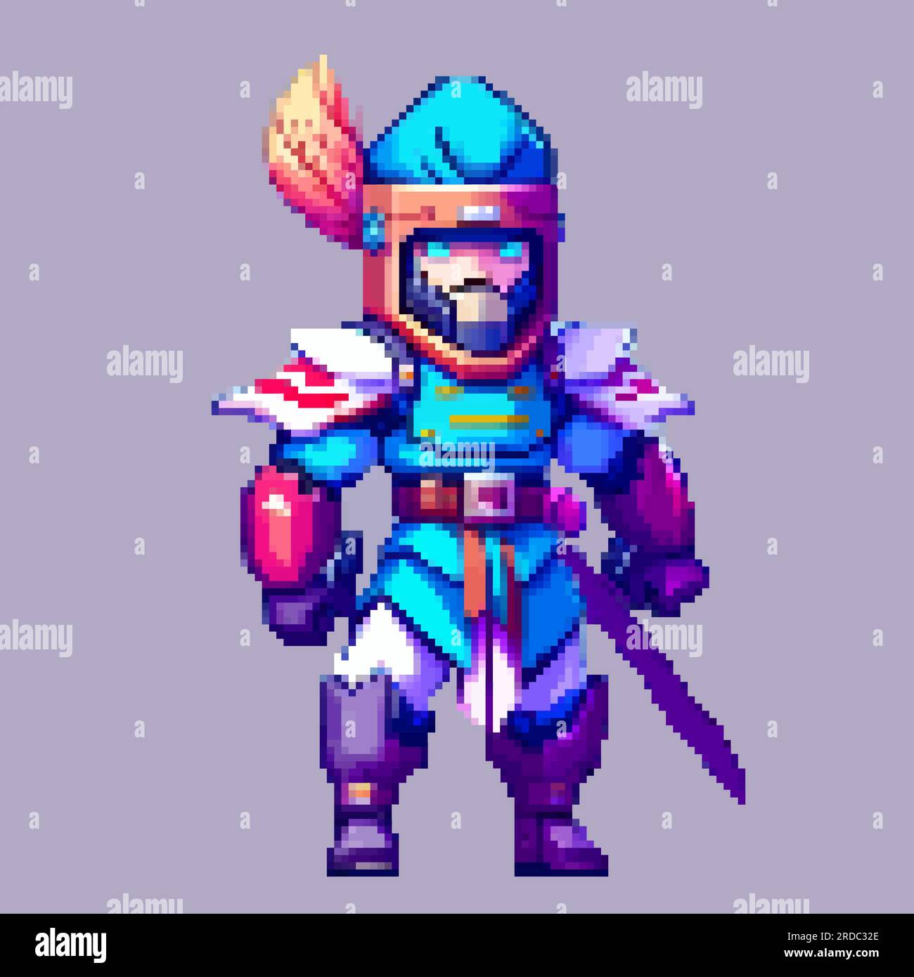 Knight warrior pixel art character for 8 bit game scenery arcade video ...