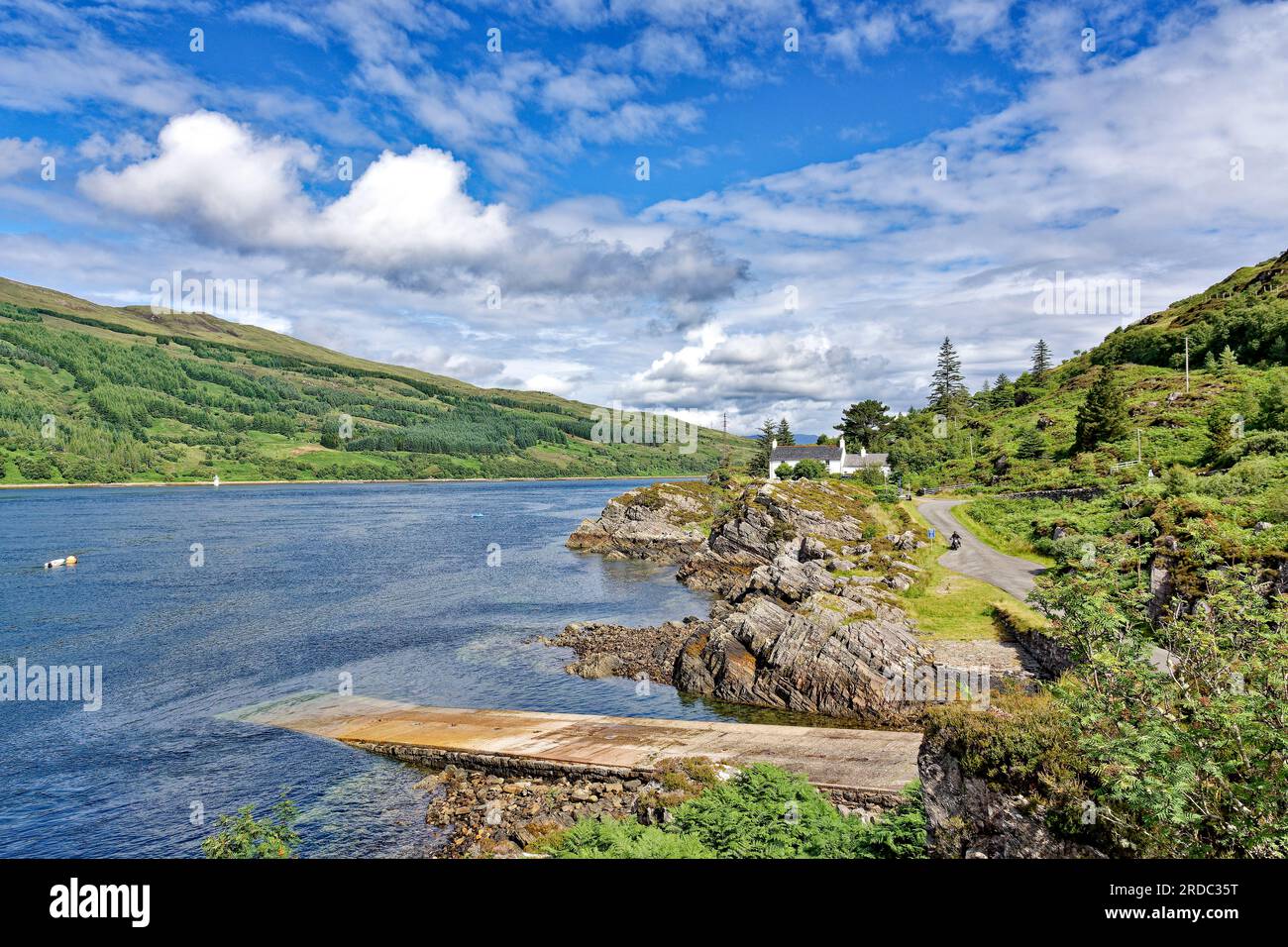 Kyle Rhea Scotland looking east up the straits towards Loch Alsh and ...