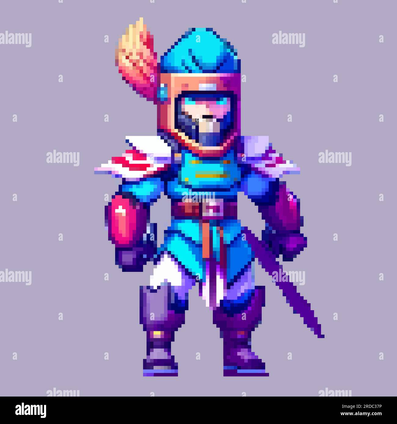 Knight warrior pixel art character for 8 bit game scenery arcade video ...