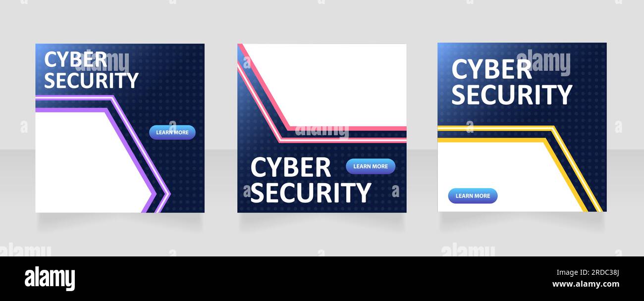 Technology of cyber security web banner design template Stock Vector ...