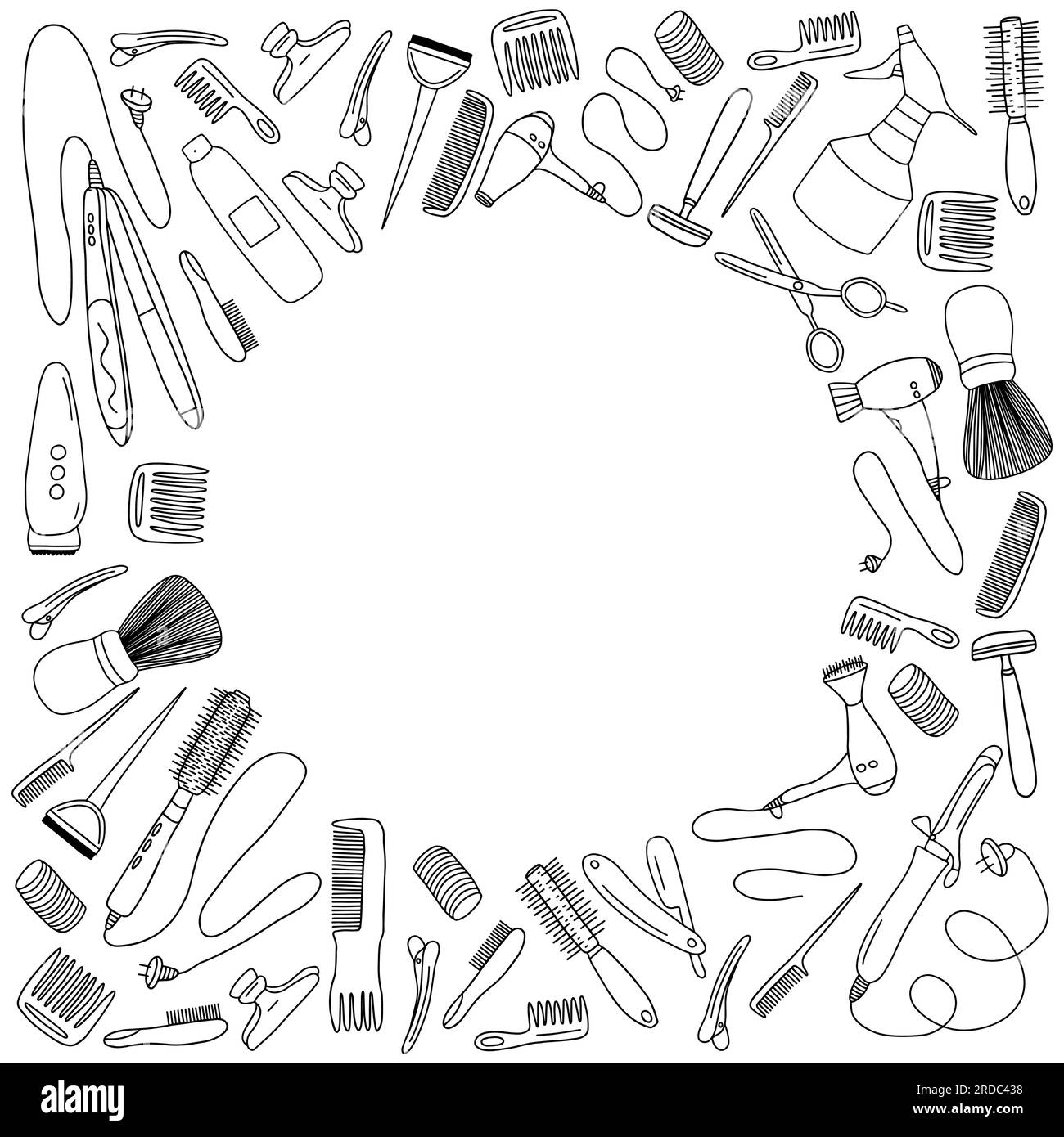 Doodle barbershop vector elements frame Stock Vector Image & Art - Alamy