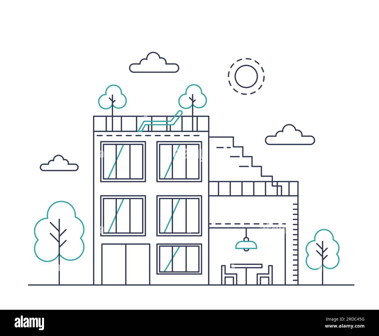 Suburban american house. Countryside villa building, traditional ...