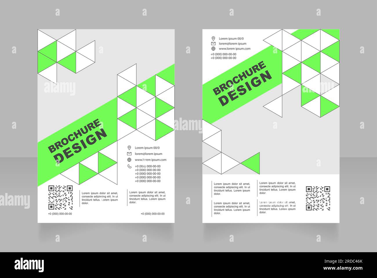Green neon blank brochure design with qr code Stock Vector Image & Art ...