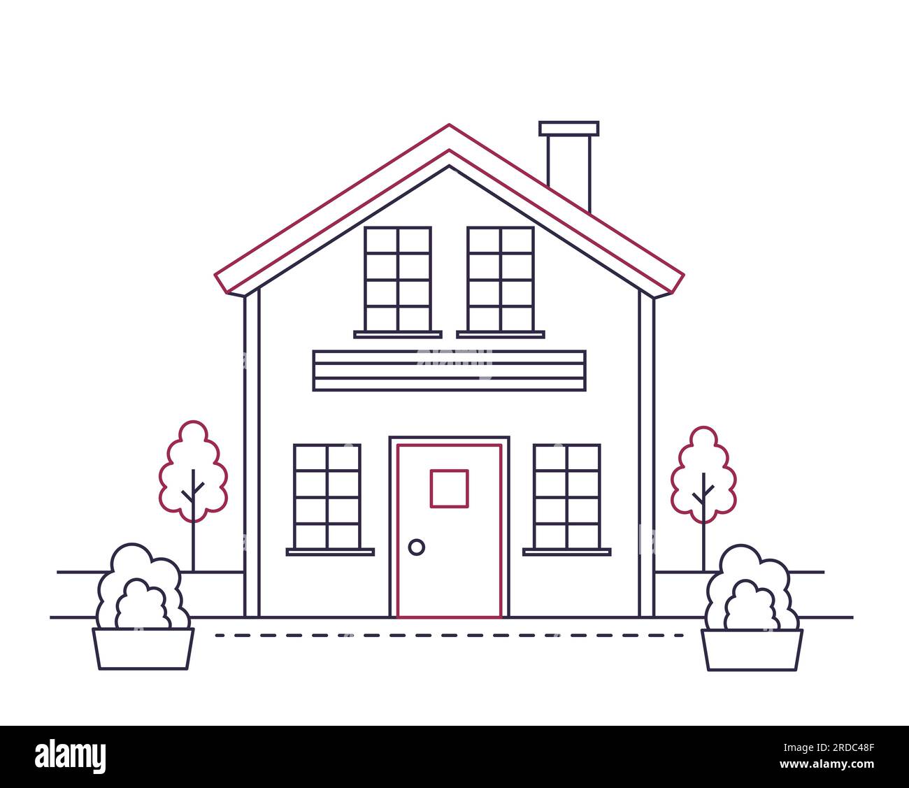 Suburban traditional american villa. Countryside family house vector ...