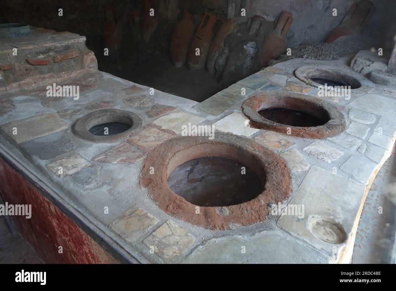 Pompey, Italy, ruins after excavation under ash after volcanic eruption ...