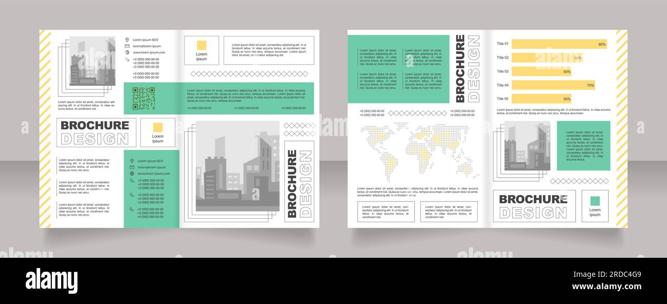 Sustainable development bifold brochure template design Stock Vector ...