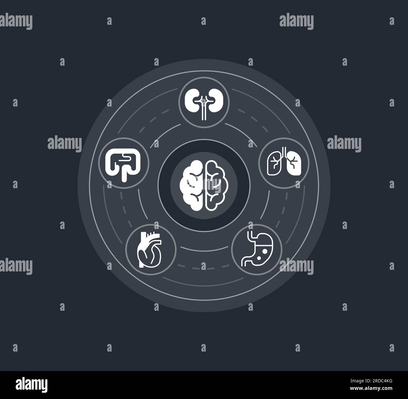 Medical support concept design template with white glyph icons Stock ...