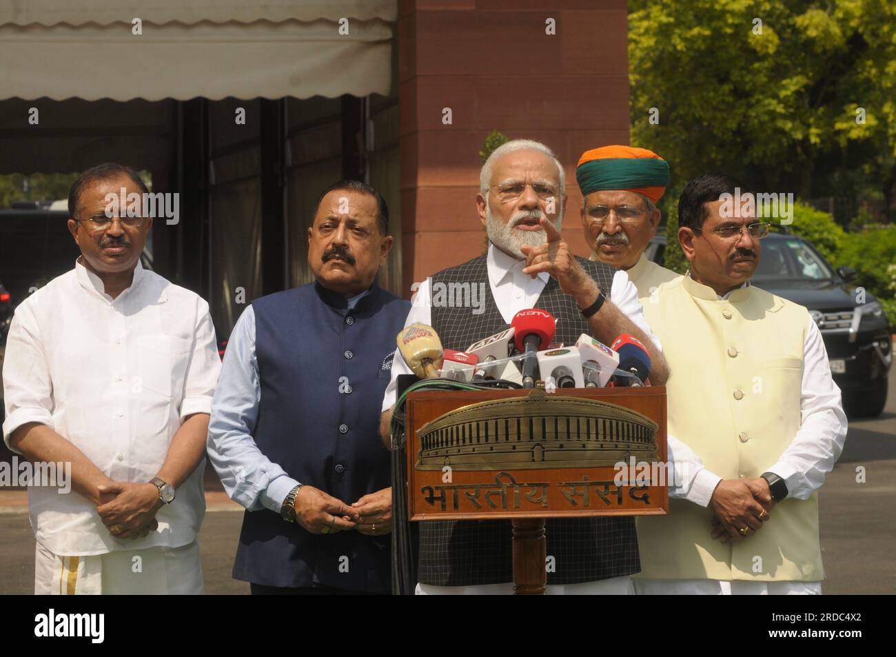 Prime Minister Narendra Modi arrives on the first day of the Indian ...