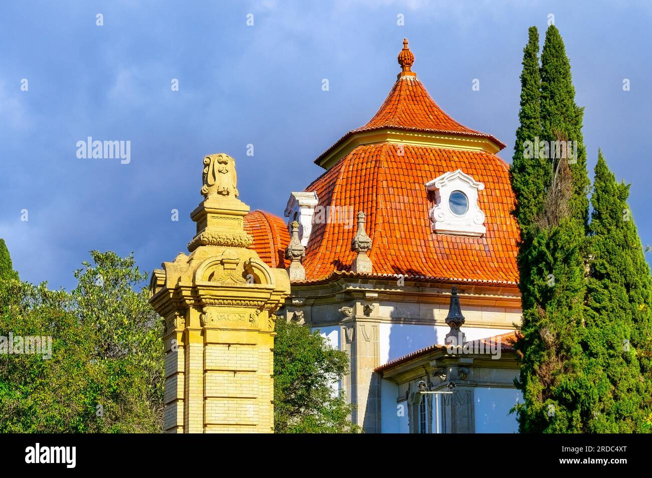 Seville, Spain, Rooftop of the Portuguese Consulate building in the ...