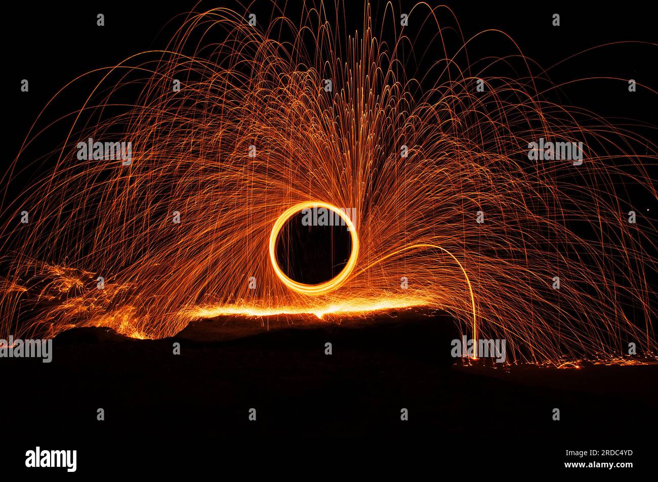 Fire burning particles firestreaks ring circle speed spray gold hi-res ...