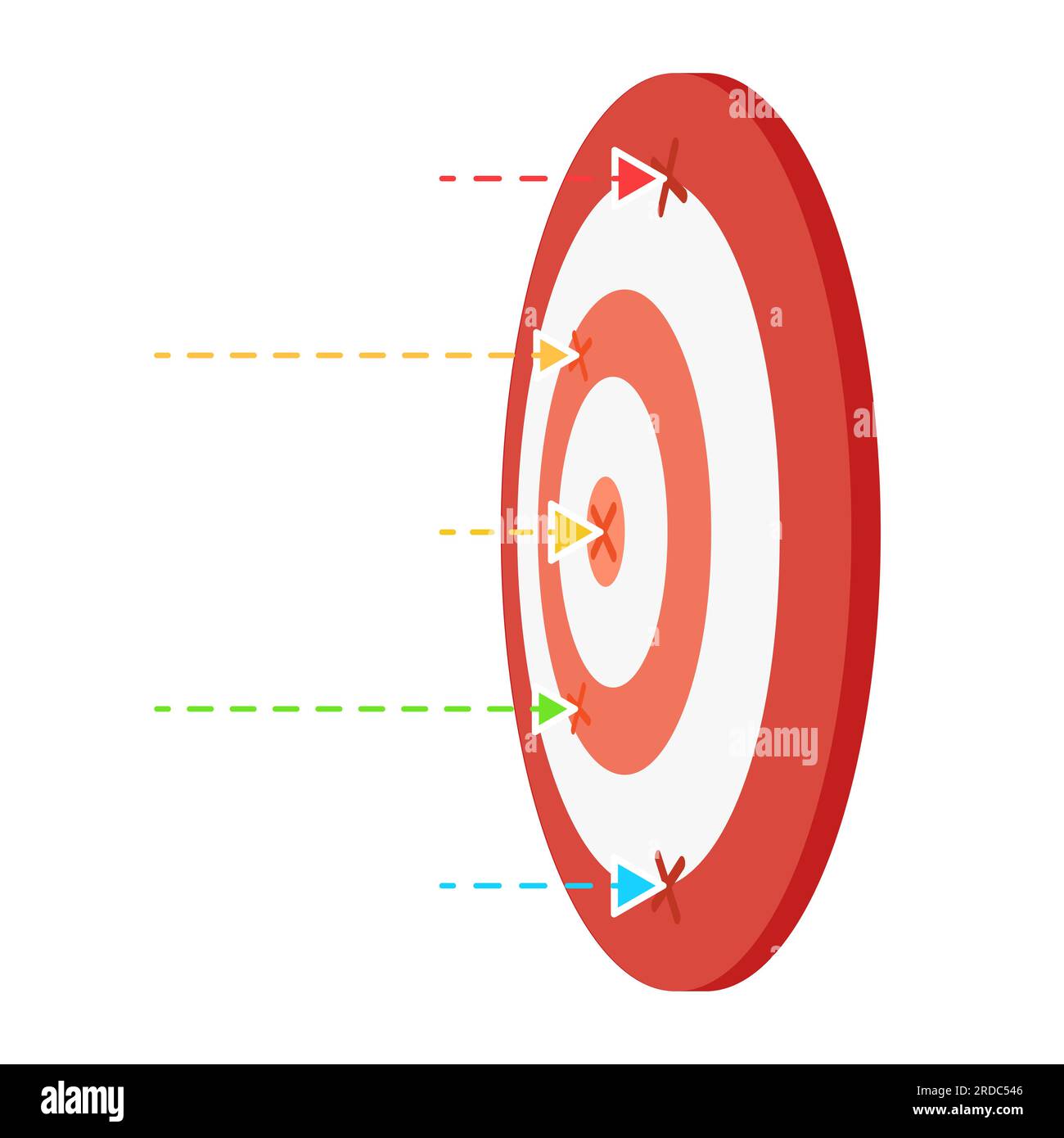 Round red and white target with arrows vector design element Stock ...