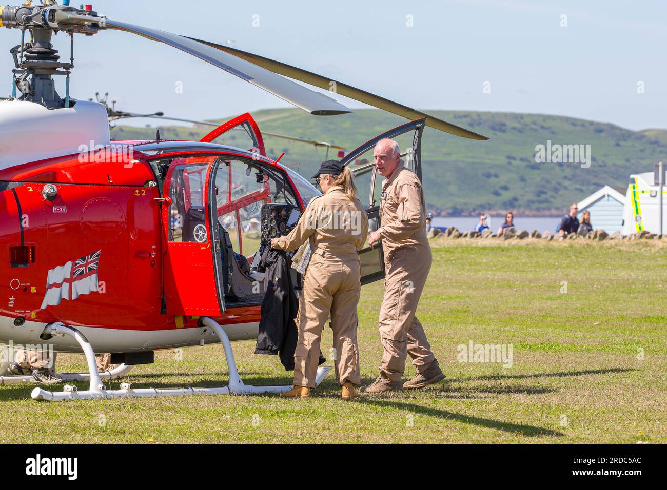 Helicopter pilot sat in a helicopter Stock Photo - Alamy