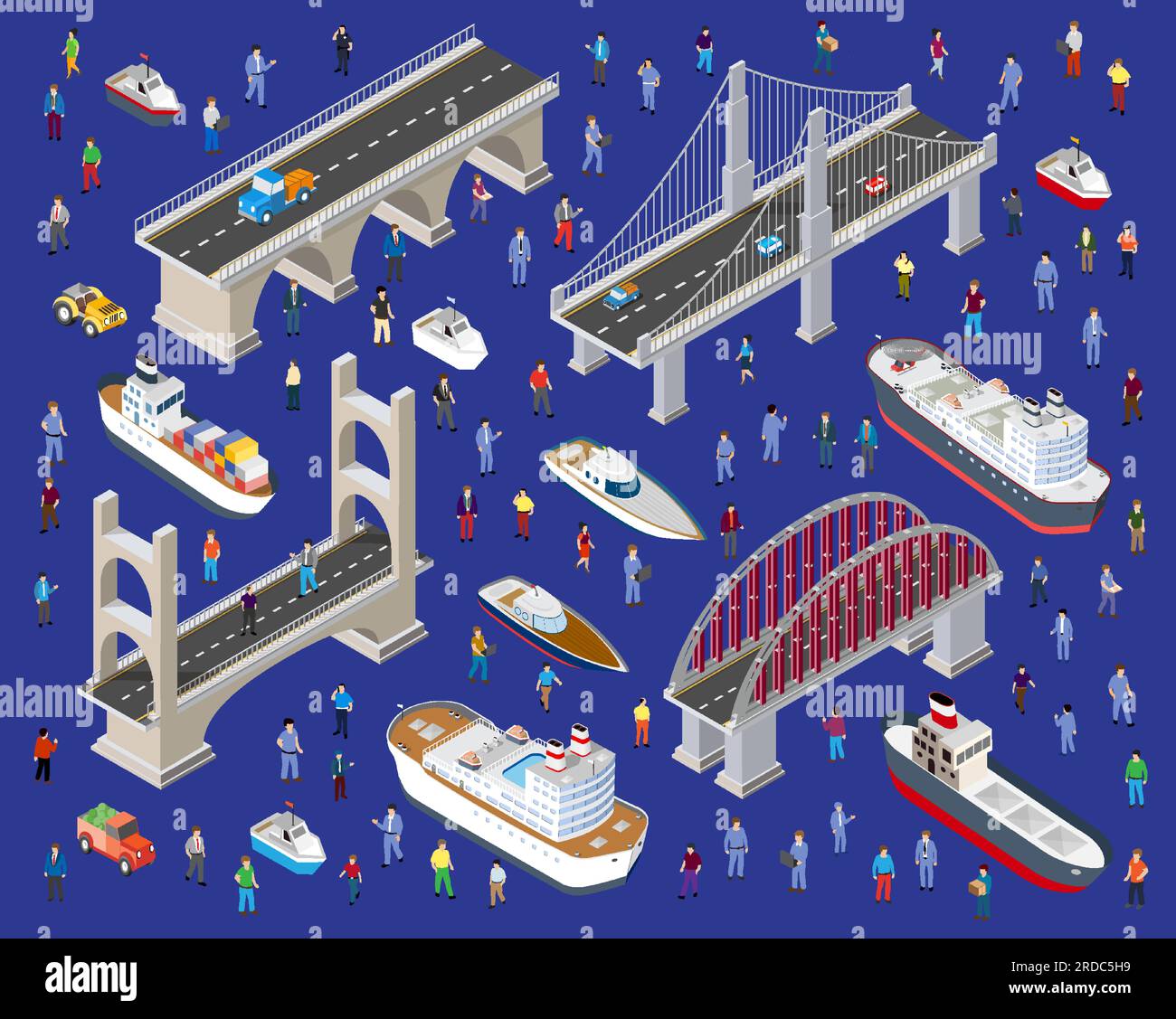 The bridge People of urban infrastructure is isometric for games ...