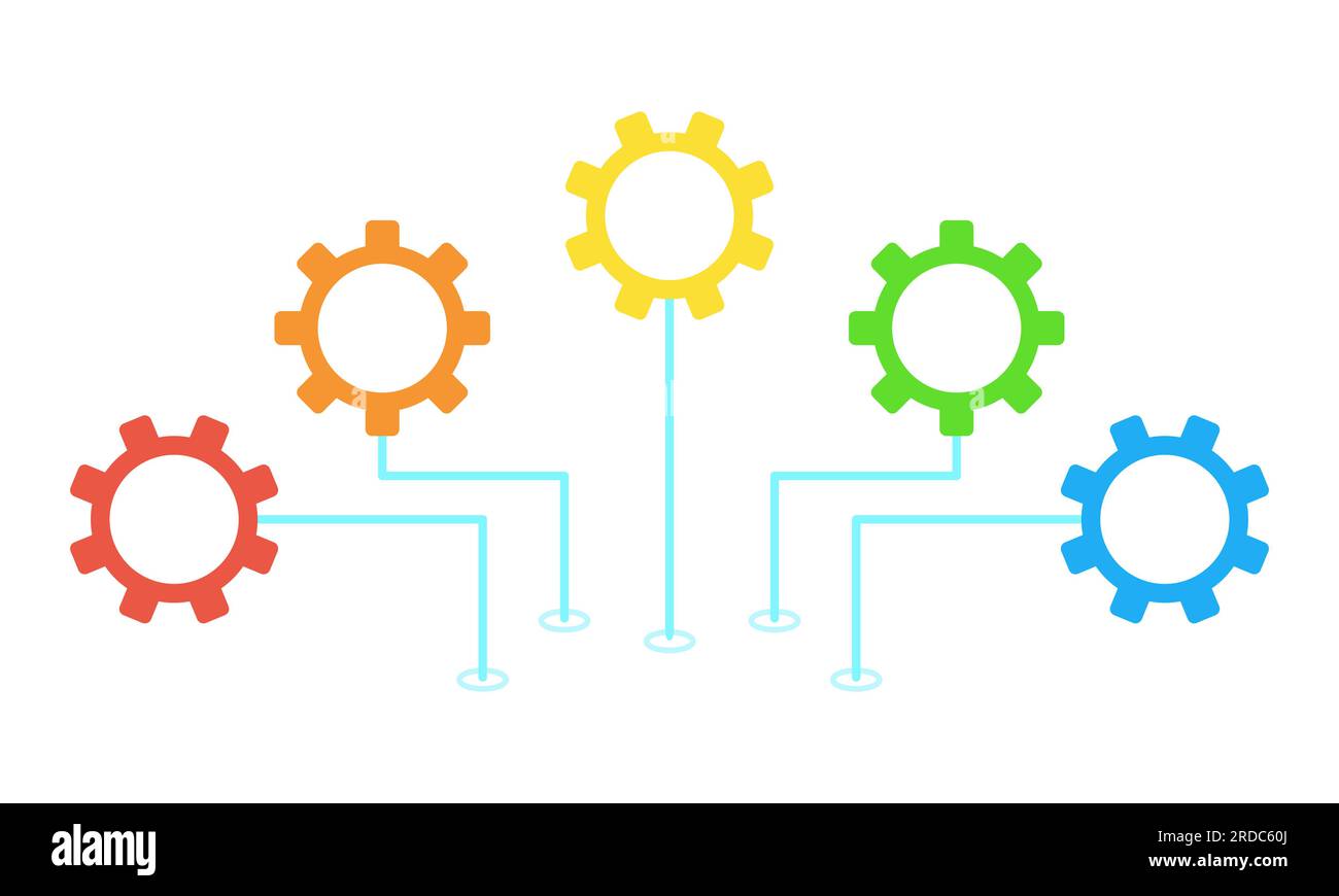 Connected colorful gears infographic chart design template Stock Vector ...