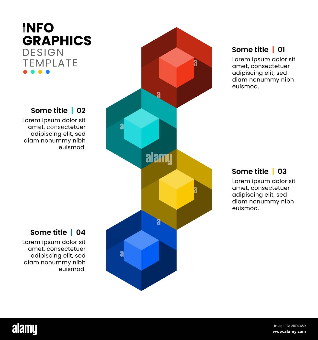 Infographic template with 4 options or steps. Abstract cubes. Can be ...