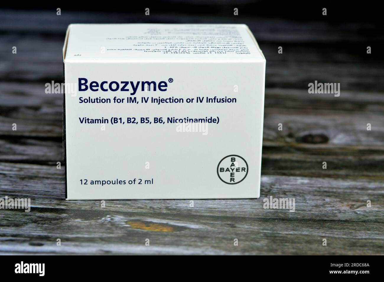 Cairo, Egypt, June 26 2023: Becozyme Injection Vitamins B1, B2, B3, B5 ...