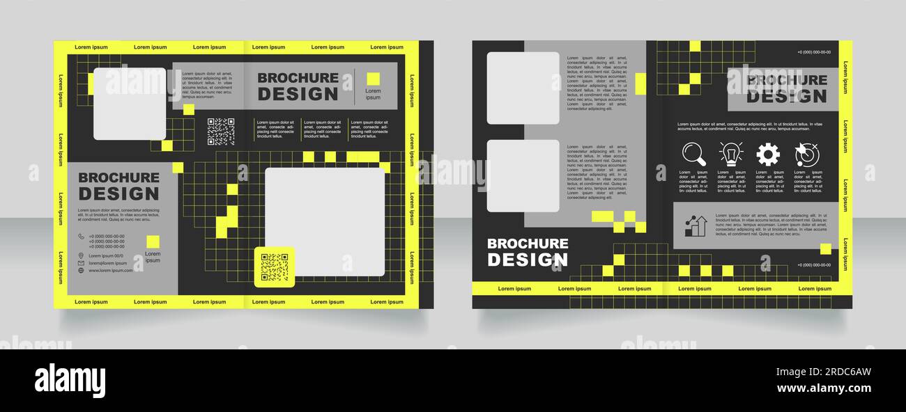 Work management bifold brochure template design Stock Vector Image ...