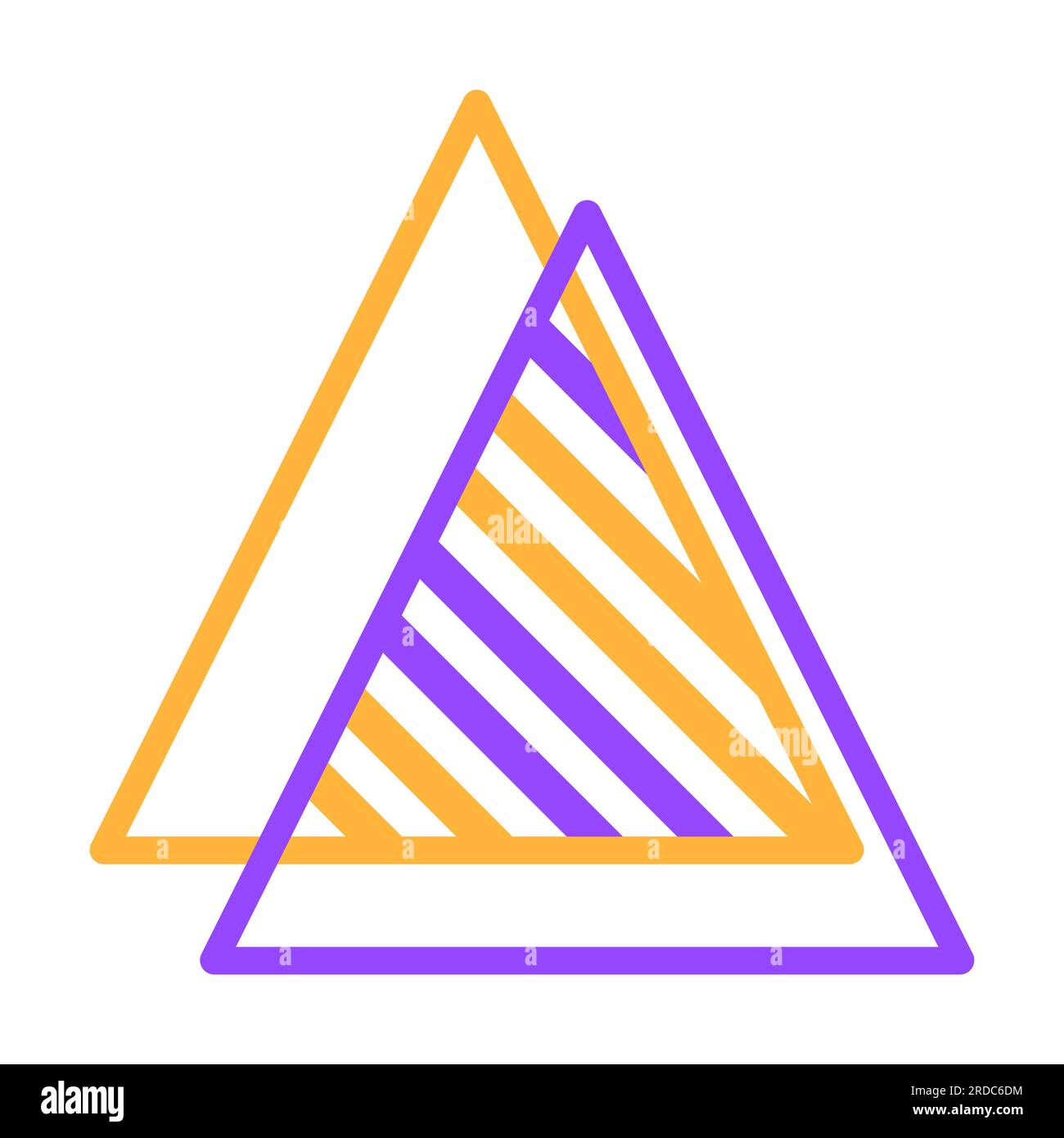 Triangle pattern purple and orange brochure element design Stock Vector ...