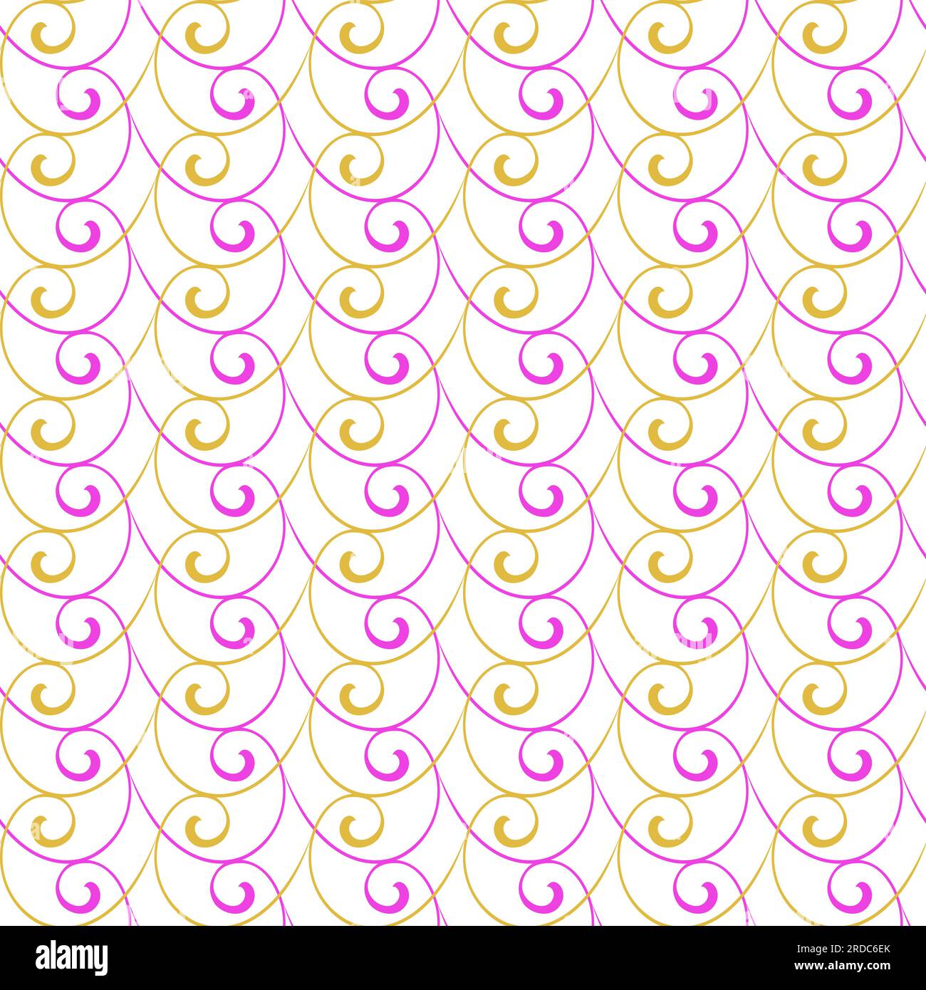 Seamless vector ornament. Modern wavy pink and golden background ...