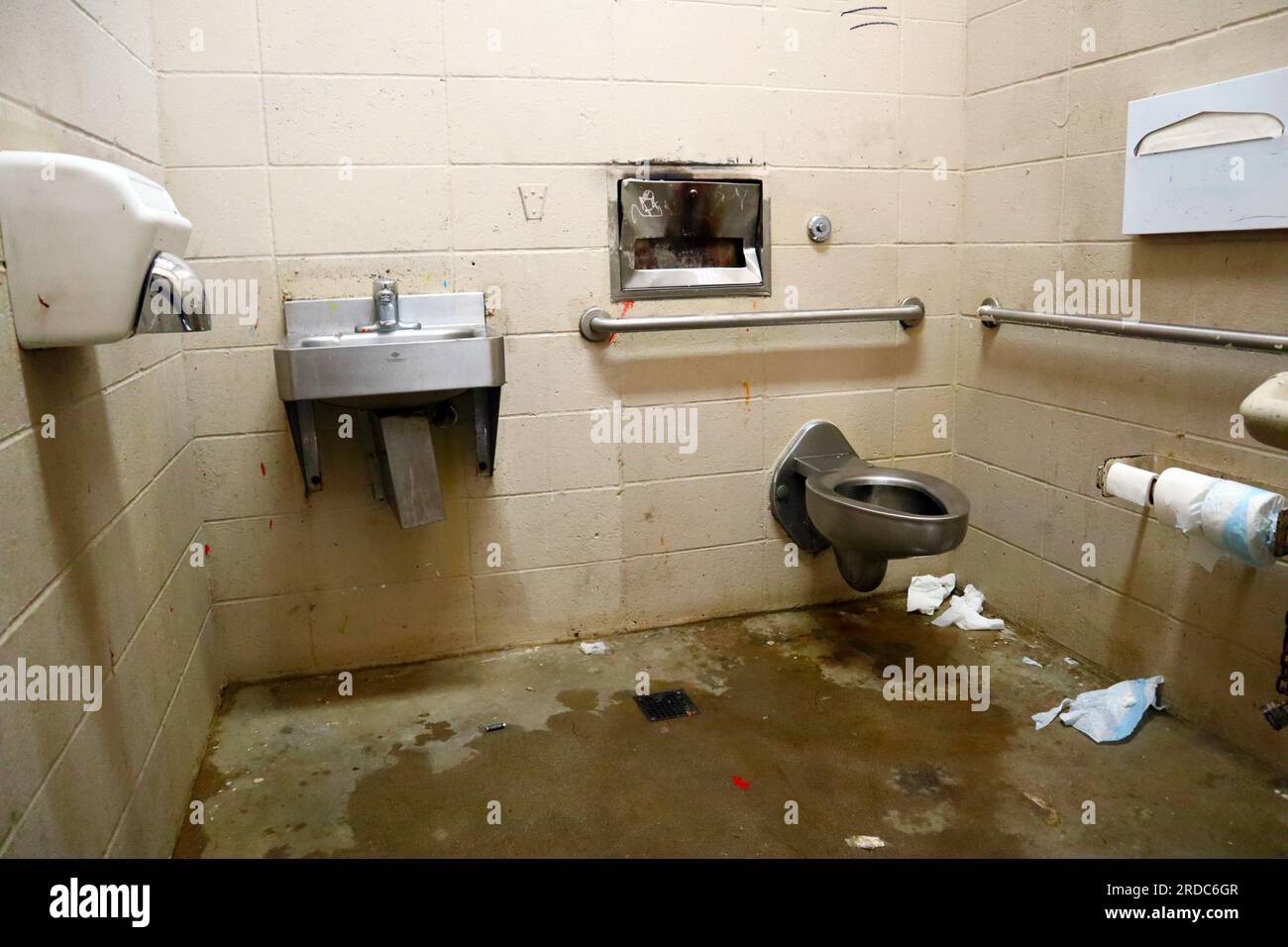 Horrible dirty lousy Public Restroom Stock Photo - Alamy
