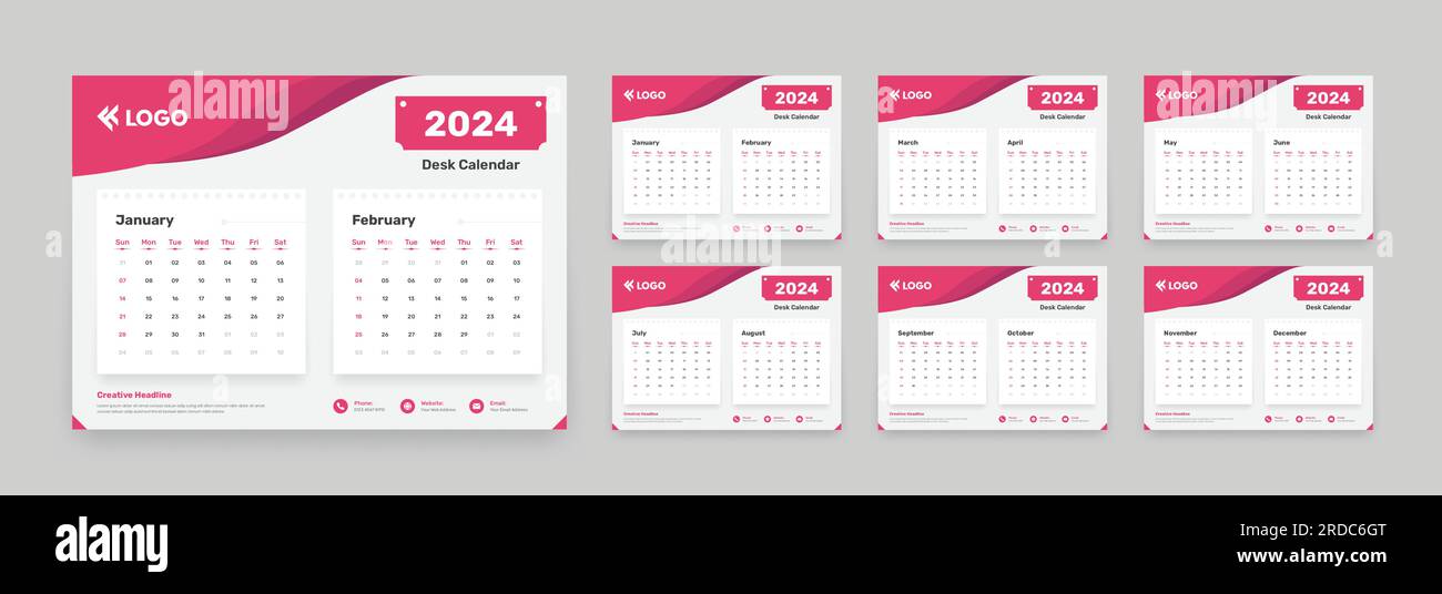 Simple designed 2024 calendar with accurate date format and layout for ...